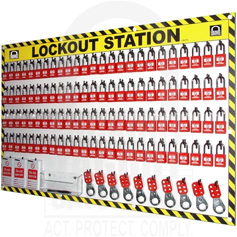 Lse306 100 Capacity Shadowed Lockout Station Lockout Tagout Safety Ltd