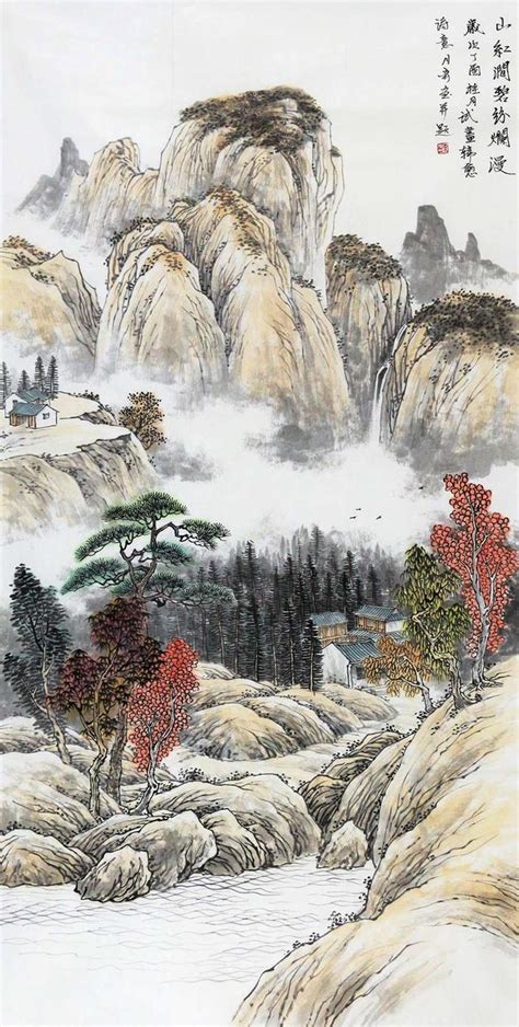 今日頭條張月奇山水作品展現高聳群山和遼闊江水 每日頭條