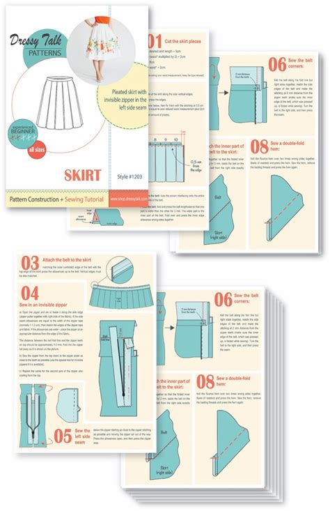 Pleated Skirt Sewing And Pattern Drafting Tutorial Etsy