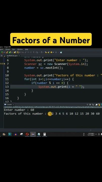 Java Program To Find Factors Of A Number Javatutorial Youtube