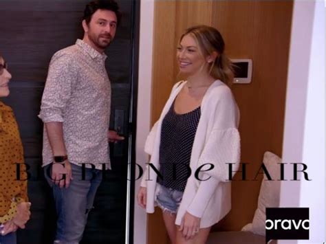 Stassi Schroeders White Puff Sleeve Cardigan Big Blonde Hair