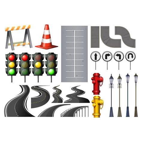 Premium Vector Traffic Elements Collection