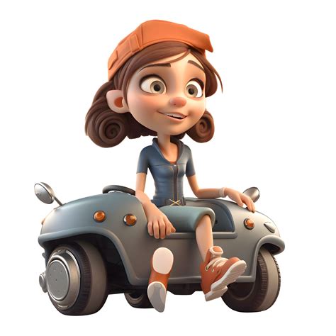 Cute 3d Driver Women With Energy Vibrant And Enthusiastic Characters