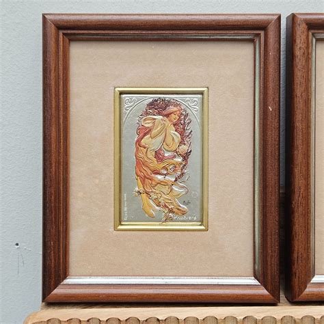 Alphonse Mucha Stile Block Carving Relief Le Quattro Stagioni 17 Cm 925 Silver Catawiki