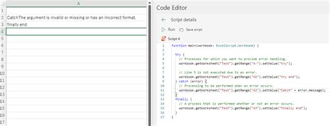Error Exception Handling Microsoft Excel Office Scripts Kaizen