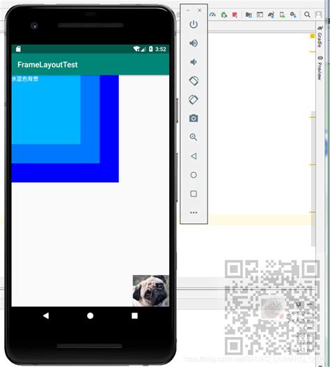 Android布局管理器 使用framelayout帧布局管理器显示层叠的正方形以及前景照片在eclipse中创建android项目应用帧