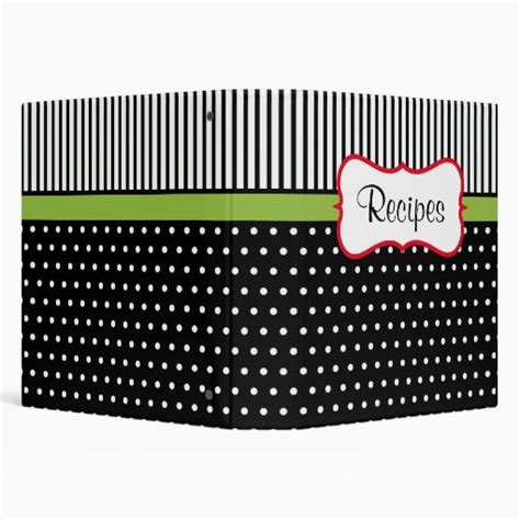 Retro Dot Recipe Binder Zazzle