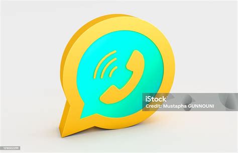 흰색 배경에 격리 된 Whatsapp에 황금 로고의 3d 렌더링 아이콘에 대한 스톡 사진 및 기타 이미지 아이콘 상징