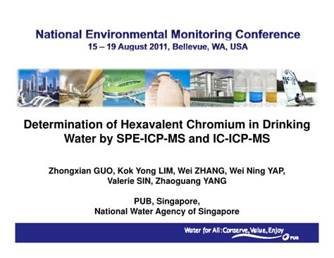 Pdf Determination Of Hexavalent Chromium In Drinking Water By Spe Icp