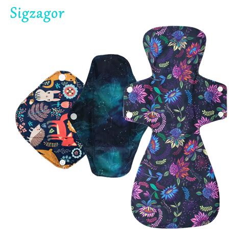 Sigzagor 1 Xs 롱 팬티 라이너 Xxl 천 생리대 대나무 숯 위생 재사용 가능 세탁 가능임산부 패드