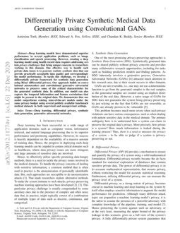 Differentially Private Synthetic Medical Data Generation Using
