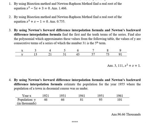 Solved 1 By Using Bisection Method And Newton Raphson