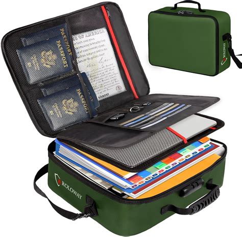 Amazon Com ROLOWAY Fireproof Document Bag With Lock 17 X 11 8 X 5 Inch Fireproof Document