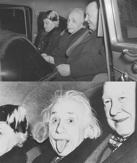 Albert Einstein Moments Before His Famous Photo With His Tongue Out