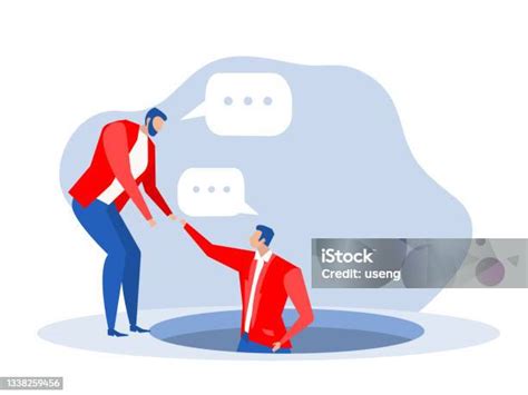 피트 공감 개념에서 직원을 돕는 비즈니스 사람들 벡터 일러스트레이션 역할 모델에 대한 스톡 벡터 아트 및 기타 이미지 역할
