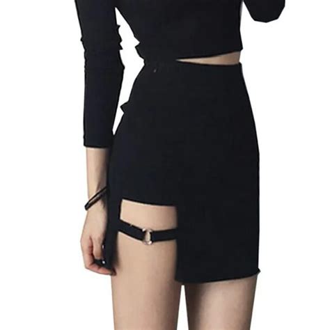 Harness Garter Ring Skirts Summer Women Harajuku Hollow Out Skirt