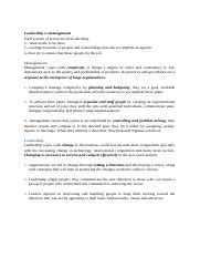 What Leaders Really Do Kotter Summary Docx Leadership Vs