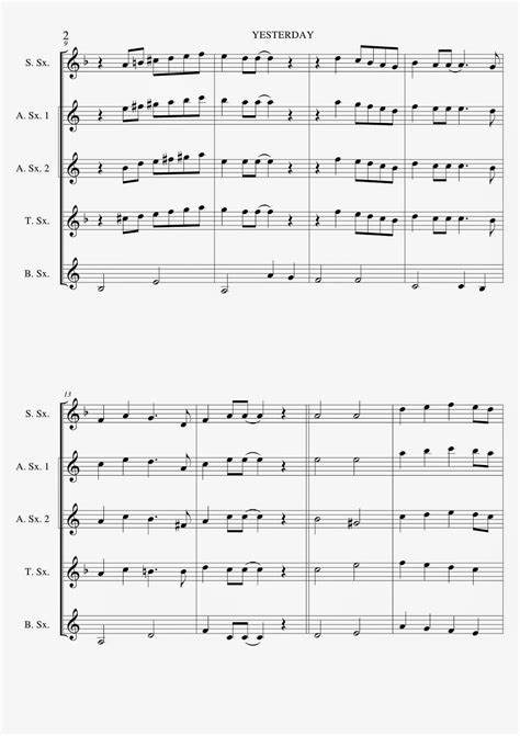 Partituras Para Conjunto De Saxofones Septiembre 2014