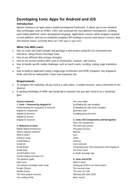 Developing Ionic Apps For Android And Ios Pdf