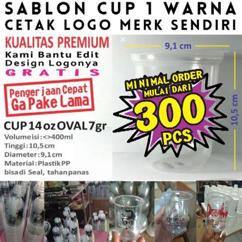 Jual Printing Sablon Cup Plastik Oval Gr Indonesia Shopee Indonesia