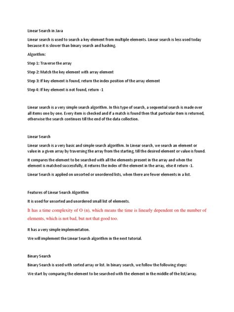 Linear Search In Java Pdf Array Data Structure Algorithms
