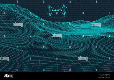 Computer Generated Binary Code Landscape On Black Background Big Data