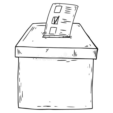 Ballot Box For Voting In Elections Hand Drawn Voting Ballot With A