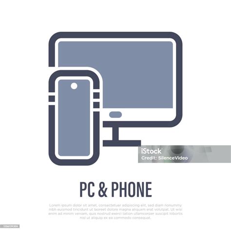 Pc 및 스마트폰 장치의 동기화 얇은 선 아이콘입니다 벡터 그림입니다 날씬한에 대한 스톡 벡터 아트 및 기타 이미지 날씬한 다운로드 데스크탑 컴퓨터 Istock