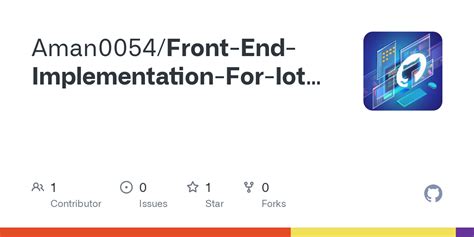 github aman0054 front end implementation for iot wearable platform