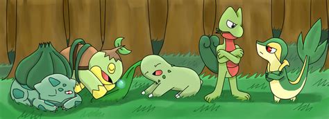 Pokemon Grass Starters By Xmizuwaterx On Deviantart