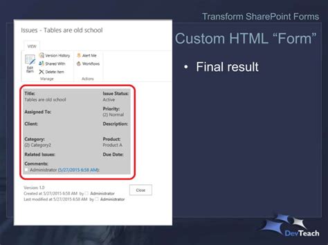 Transform Sharepoint Default List Forms With Html Css And Javascript