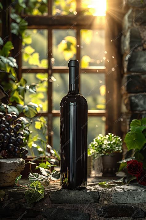 Wine Bottle Mockup Advertising Premium Ai Generated Image