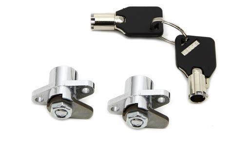 VTwin Chrome Saddlebag Lock Key Kit 1993 2013 Harley Davidson Touring