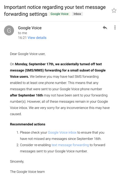 Google Voice Disabled Text Forwarding For Some Last Month 9to5Google