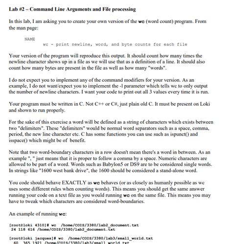Solved Lab Command Line Arguments And File Processing Chegg