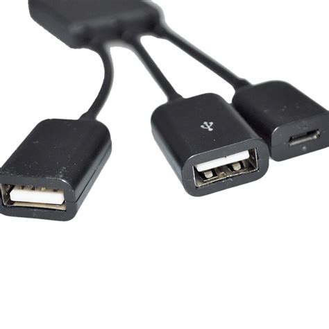 Usb 2 0 Hub Splitter 3 Port Way Micro Usb Black 19cm New T1 Ebay