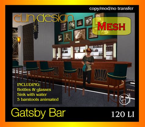 Second Life Marketplace Gatsby Art Deco Bar Set