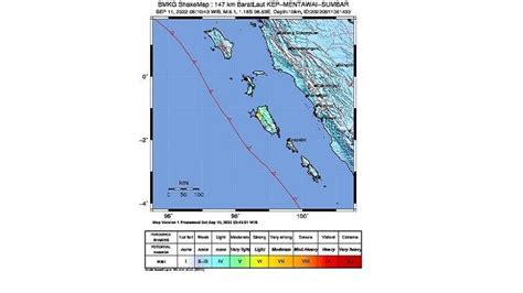 Gempa Guncang Kepulauan Mentawai Magnitudo 61 Getaran Terasa Hingga