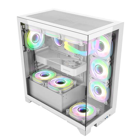 Atx Pc With Fan Colourful Plexiglass Horizontal Cooled Cpu Cabinet