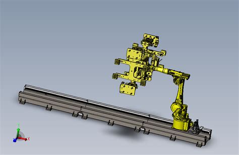 带有移动地轨的换模机械手solidworks 2020模型图纸下载 懒石网