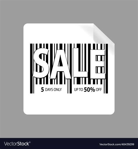 Label With Barcode Icon And Text Saletemplate Vector Image