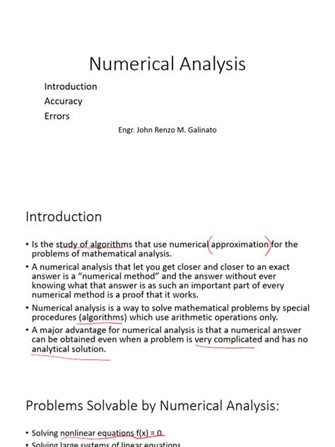 1.Numerical Analysis - Introduction, Accuracy, Errors | PDF | Numerical Analysis | Mathematical ...
