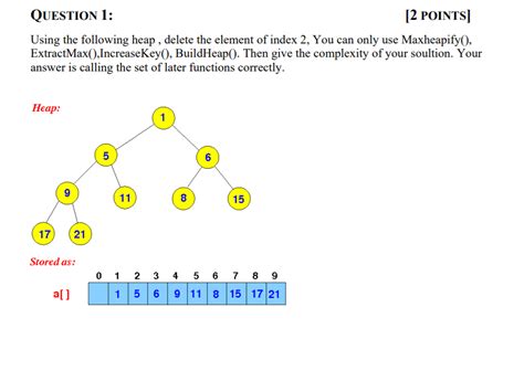 solved question 1 [2 points using the following heap