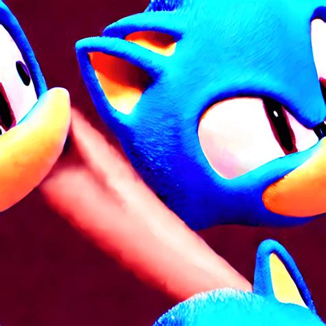 Sonic Kawaii Chibi Photograph Cartoon Hyper Realistic Intricate Detail Graphic Creative Fabrica