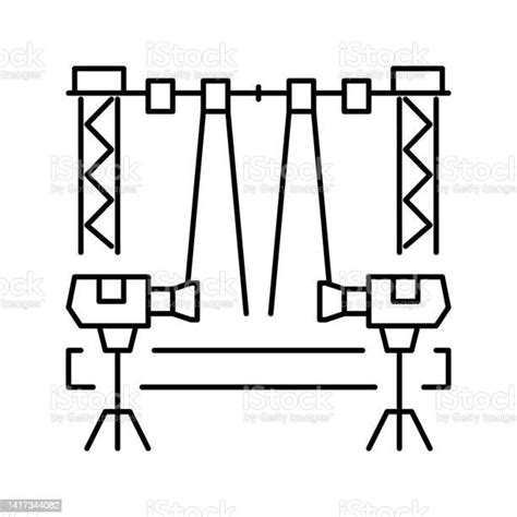 장면 비디오 제작 필름 라인 아이콘 벡터 일러스트 레이 션 감독에 대한 스톡 벡터 아트 및 기타 이미지 감독 만들기 멀티미디어 Istock