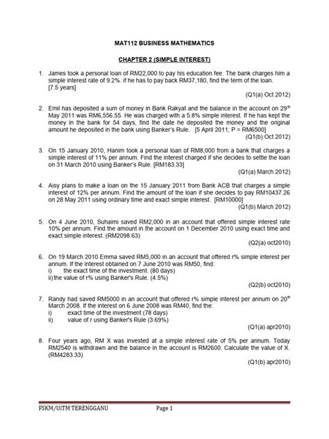21 Simple Interest Exercise Download Free Pdf Interest Banks