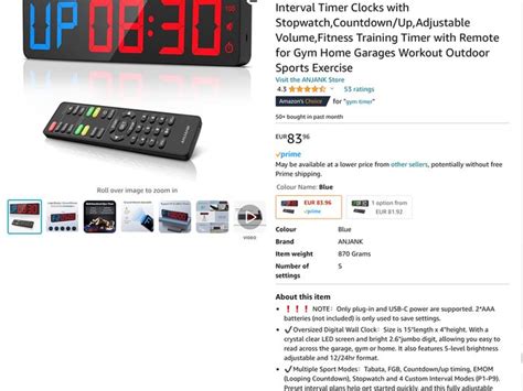 Gym Timer 15 Large Led Digital Wall Clock Interval Timer Clocks With