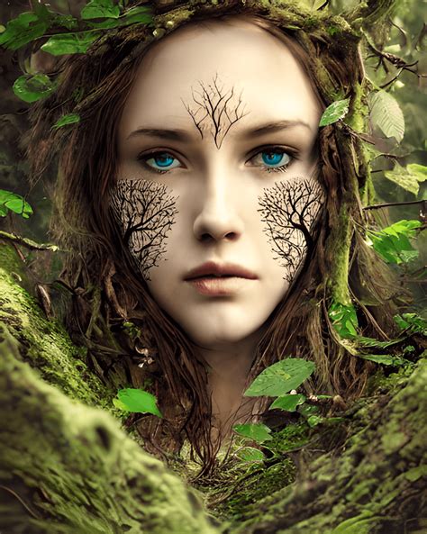 Beautiful Forest Woman Face 8k · Creative Fabrica