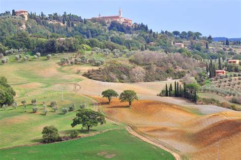 Paesaggio Toscano In Vista Di Pienza Val Dorcia Toscana Italia