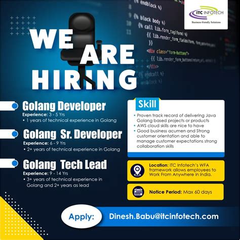 We Are Hiring Golang Developers Kavitha Kuppuswamy